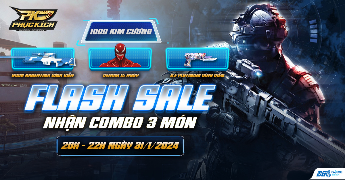 [SK] Flash Sale tối 31/1 - Combo 3 món gồm súng vĩnh viễn và nhân vật ...
