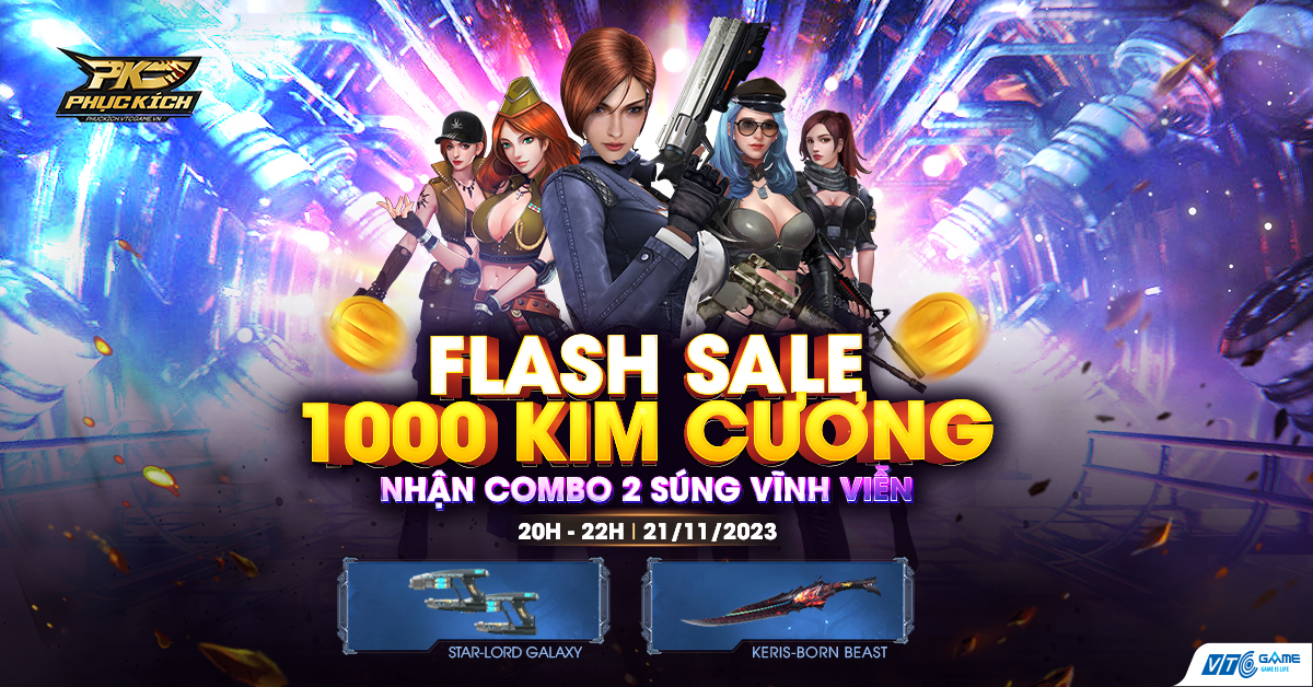 [SK] Flash Sale - Combo 2 súng vĩnh viễn chỉ với 1000 kim cương